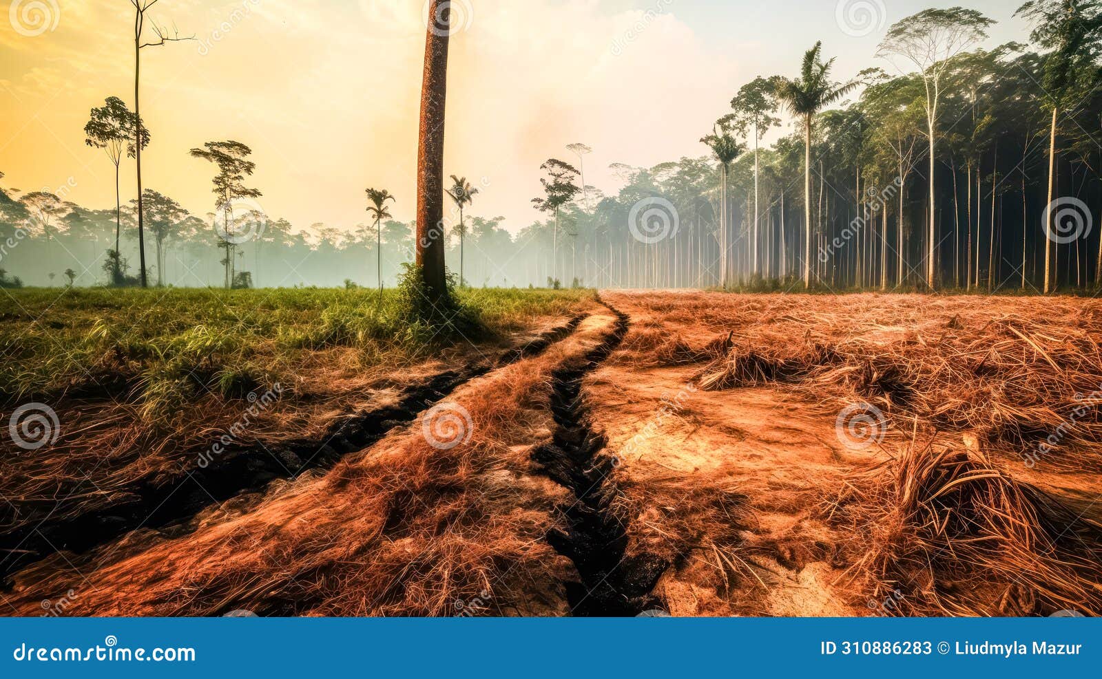Deciduous Forests Devastated by Deforestation Stock Image - Image of ...