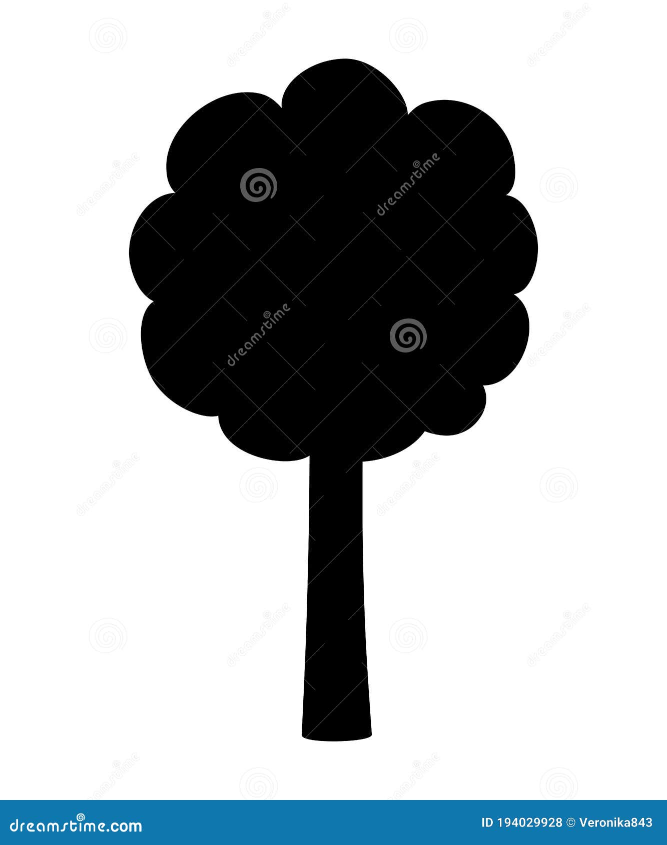 Deciduous Tree Icon Silhouette. Vector Illustration Isolated on White ...