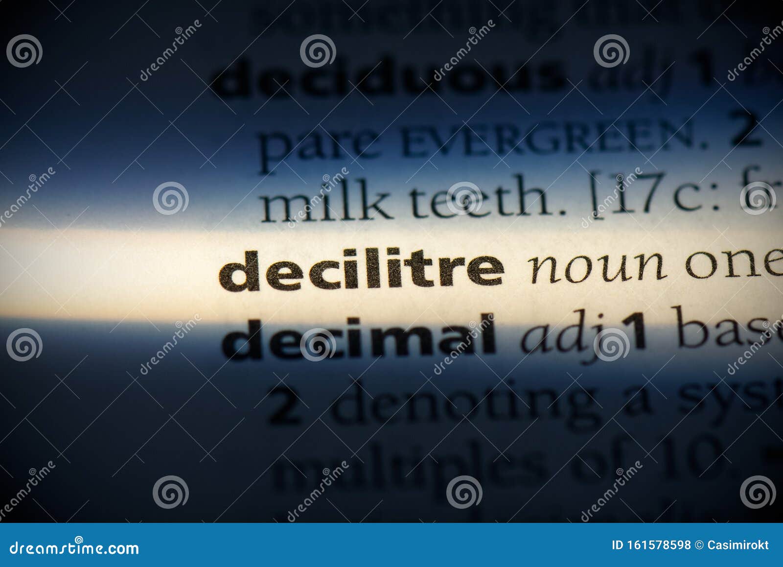 Decilitre stock photo. Image of detail, printed, vocabulary - 161578598