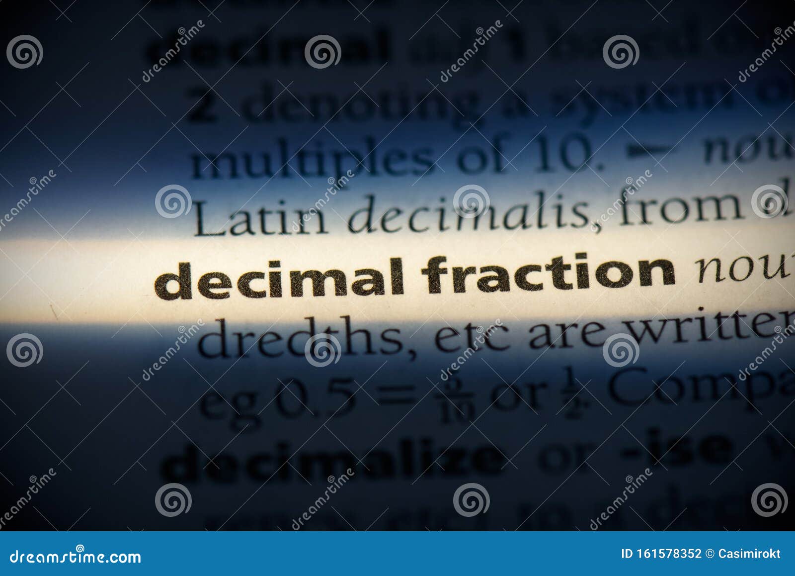 Decimal fraction stock photo. Image of printed, learn - 161578352
