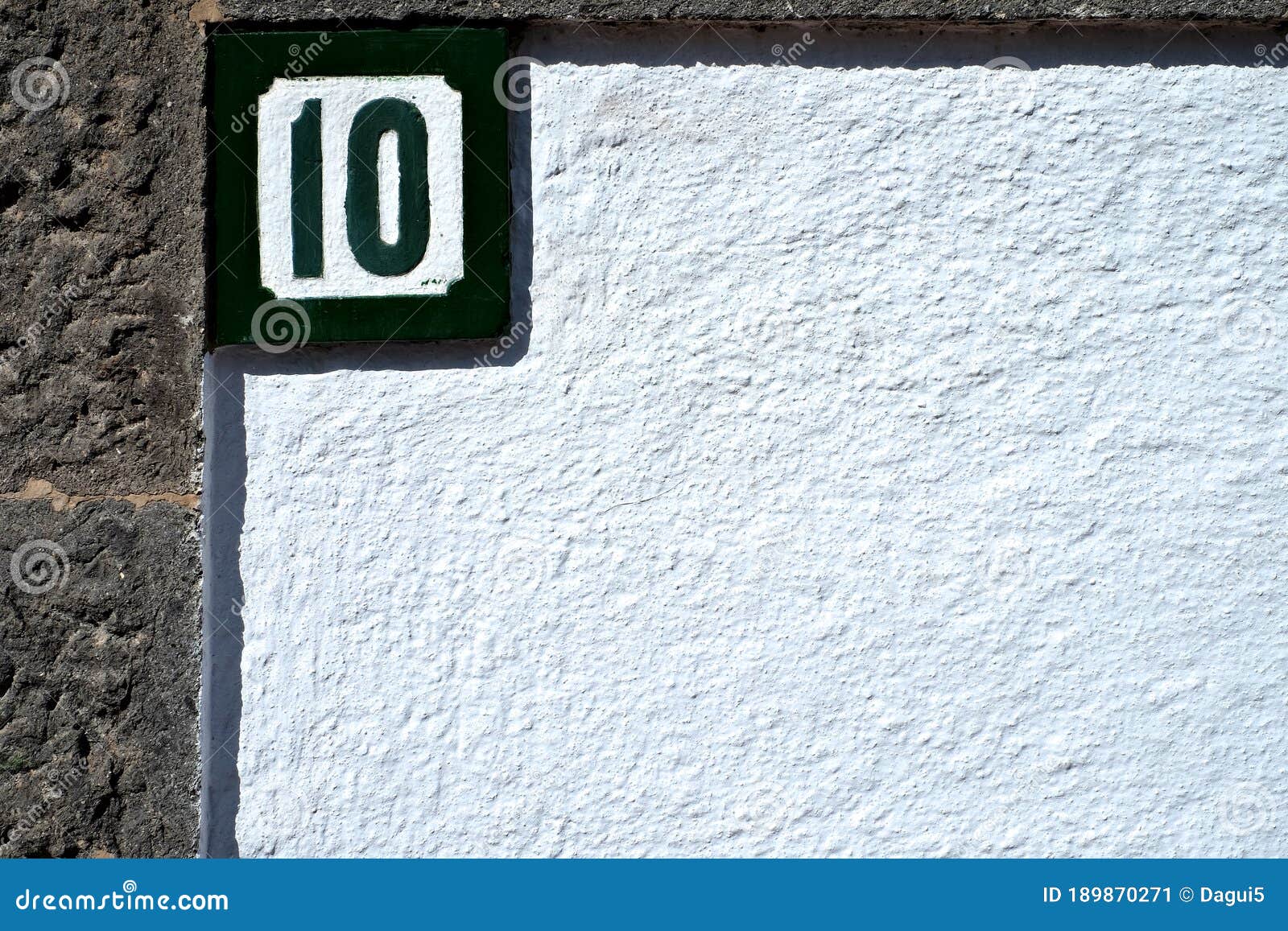 Number 10 Offset in the Corner on White Background. Stock Image - Image ...
