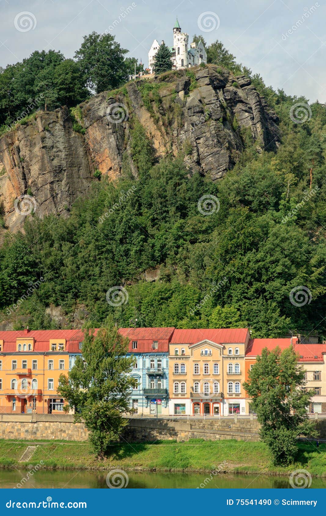 Decin Castle czech editorial image. Image of church, bridge - 75541490