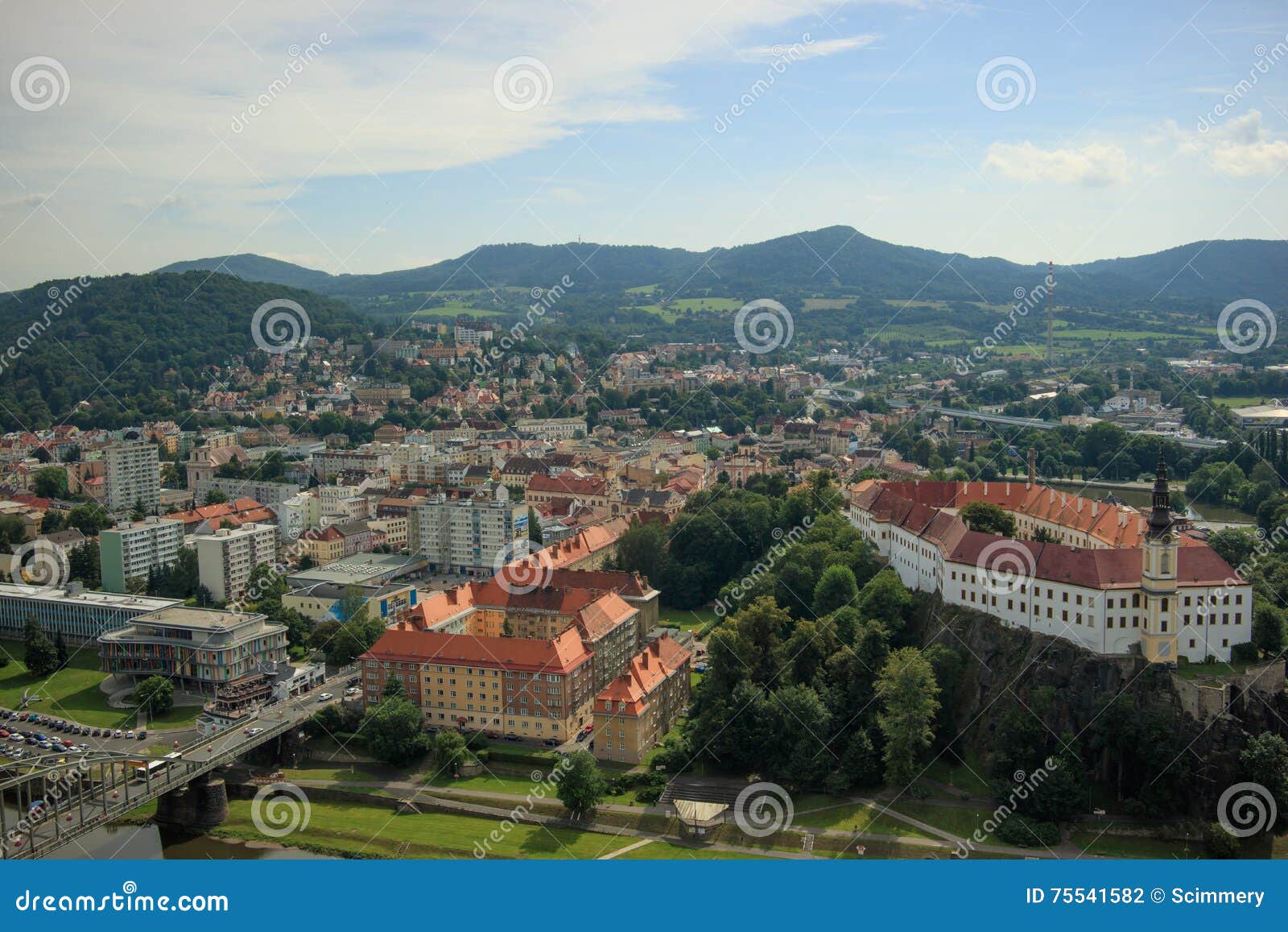 Decin Castle, czech editorial photography. Image of hill - 75541582