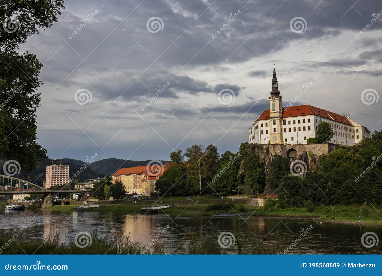 Decin Castle in Czech Republic, Bohemia Stock Image - Image of sunny ...