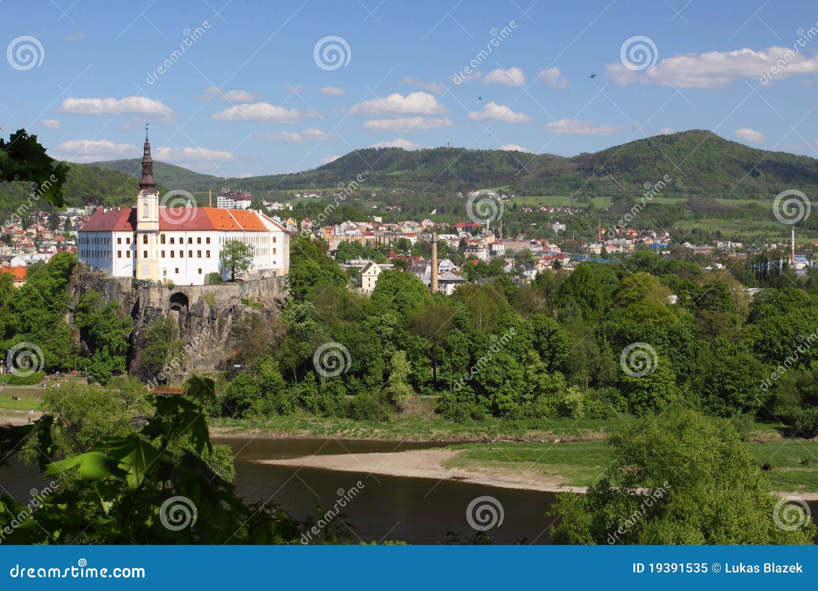 Decin scenery stock image. Image of building, river, nature - 19391535