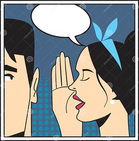 Decir secreto, arte pop ilustración del vector. Ilustración de amigos ...