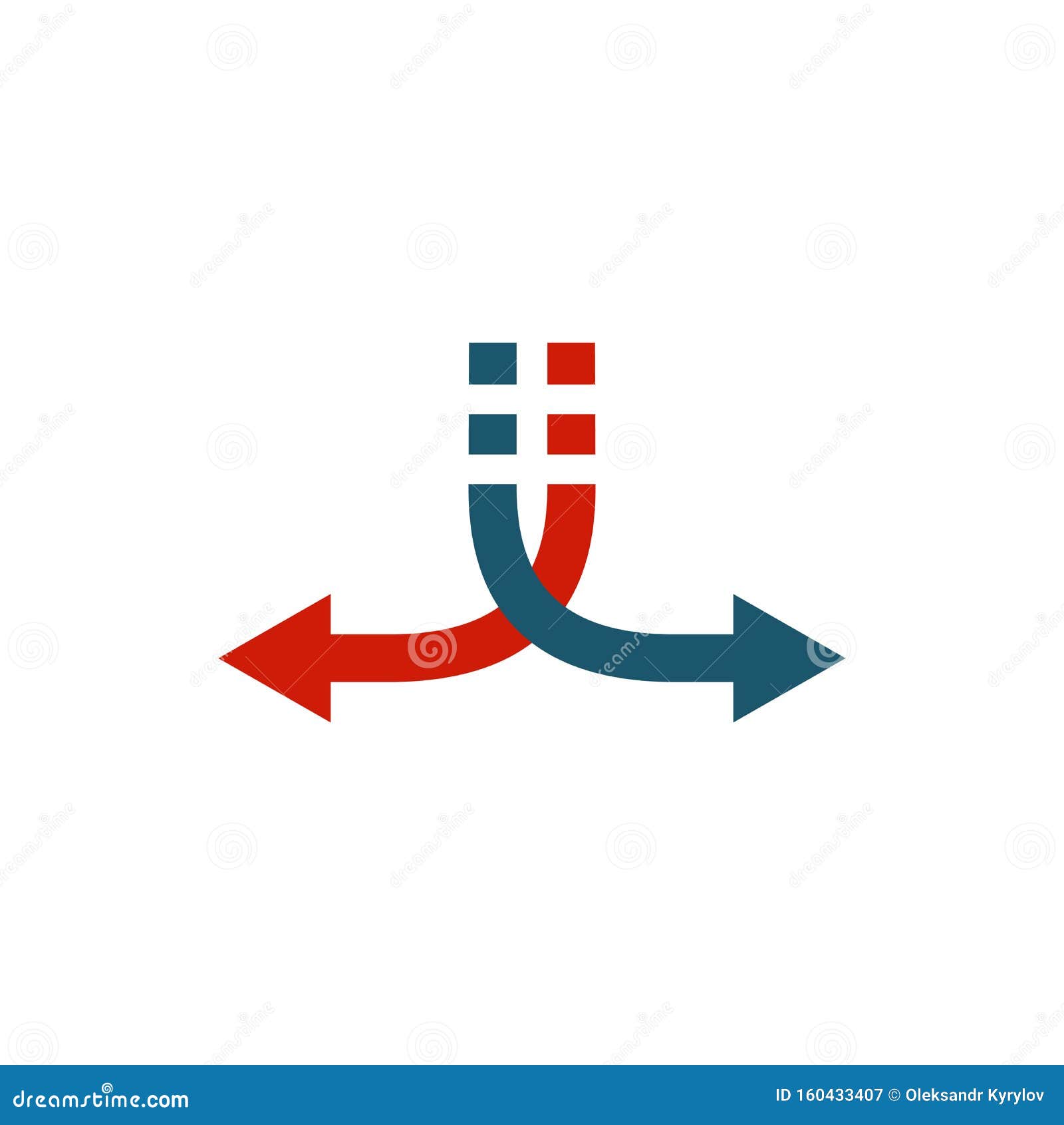 Decision Arrows in Opposite Direction. Stock Vector Illustration ...