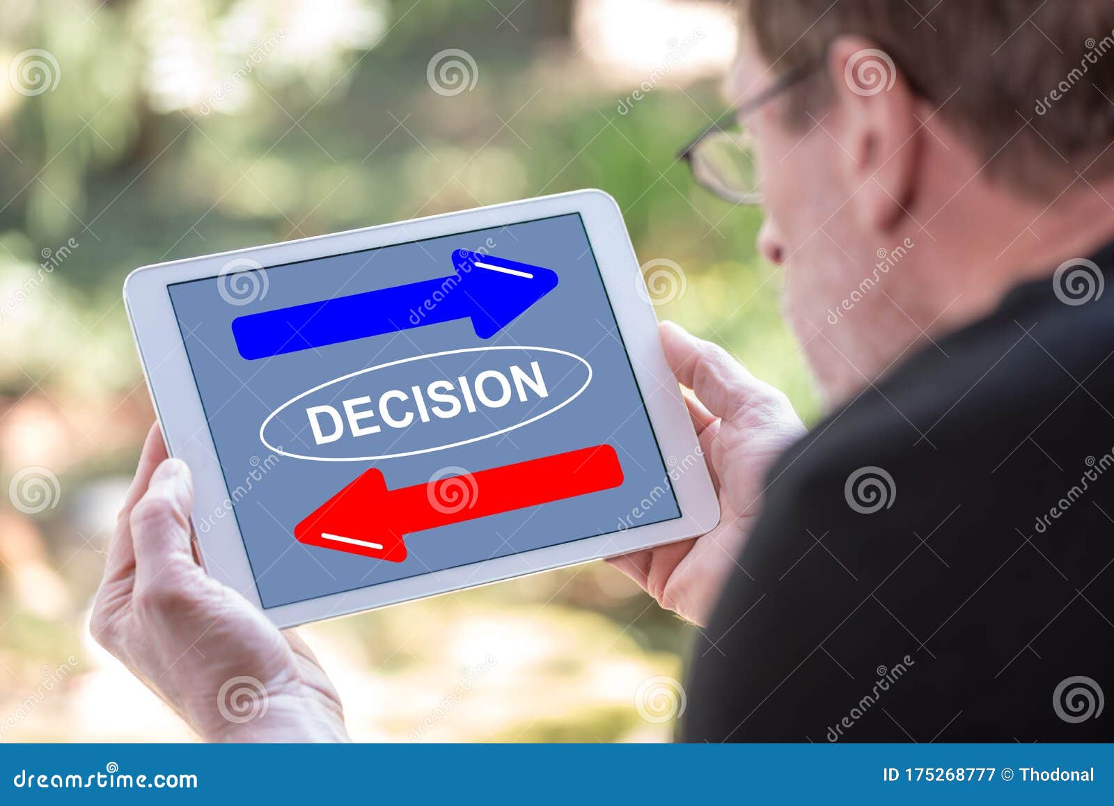 Decision Concept on a Tablet Stock Image - Image of design, choose ...