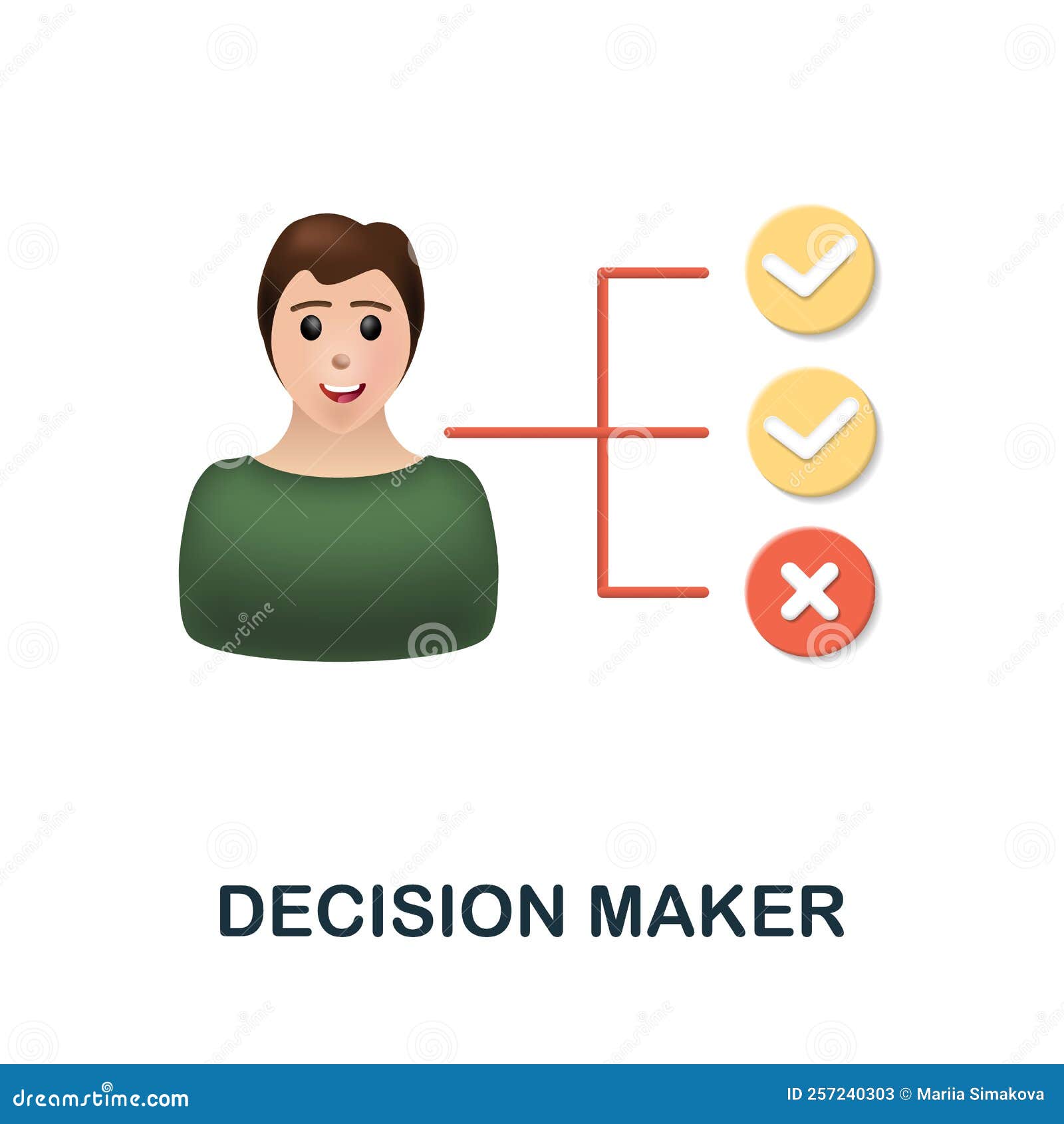 Decision Maker Icon. 3d Illustration from Corporate Development ...