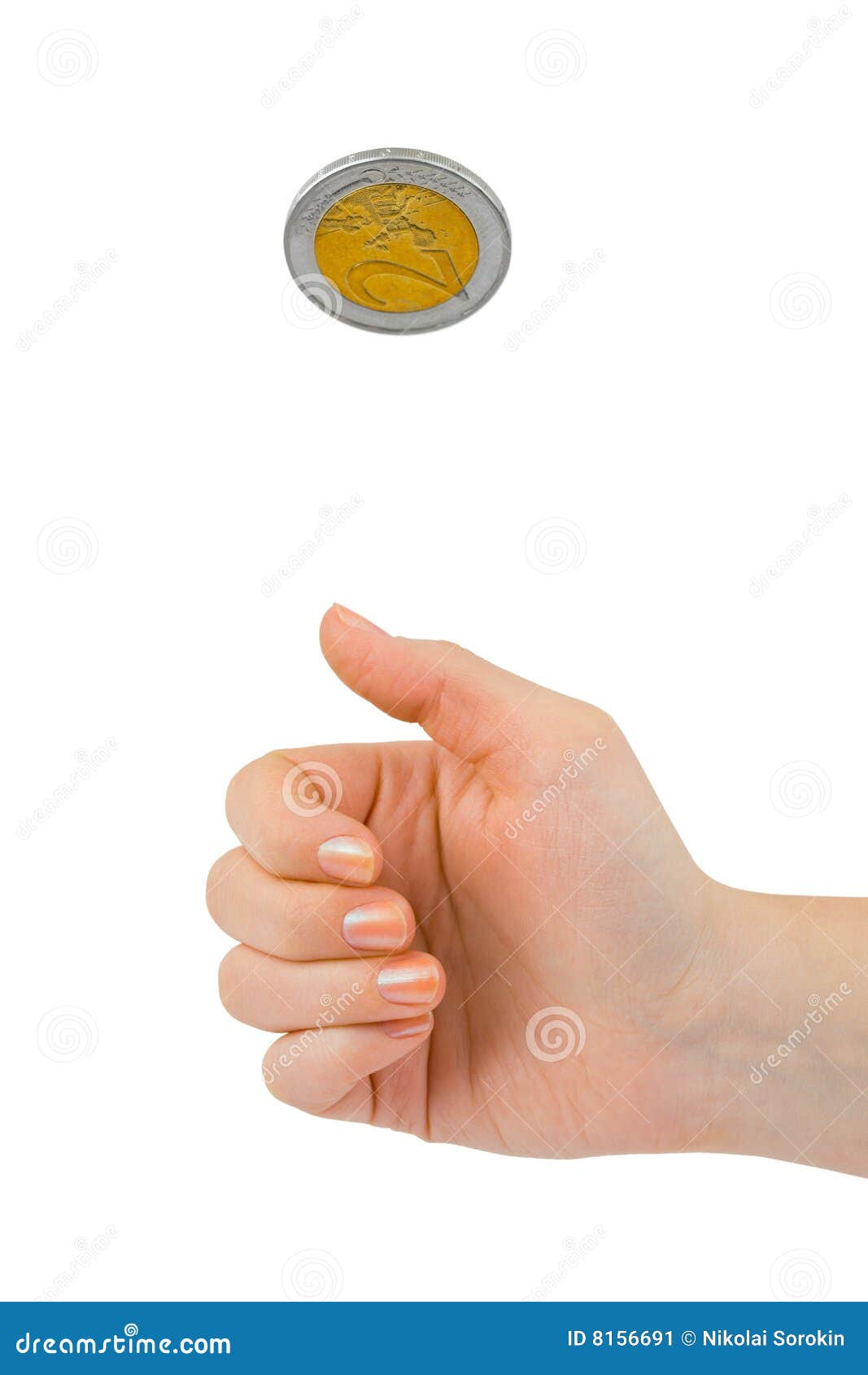 Hand Tossing Coin Euro Decision Making Isolated Stock Photos - Free ...
