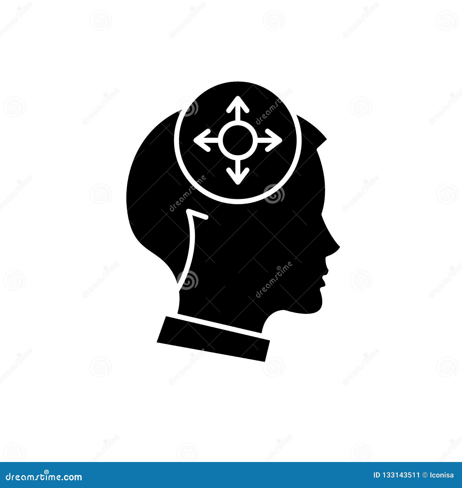 Decision Making Black Icon, Vector Sign on Isolated Background ...