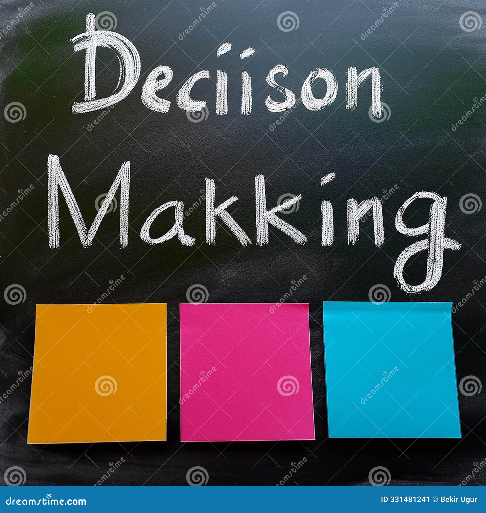 Decision Making Concept on Blackboard. Stock Image - Image of label ...