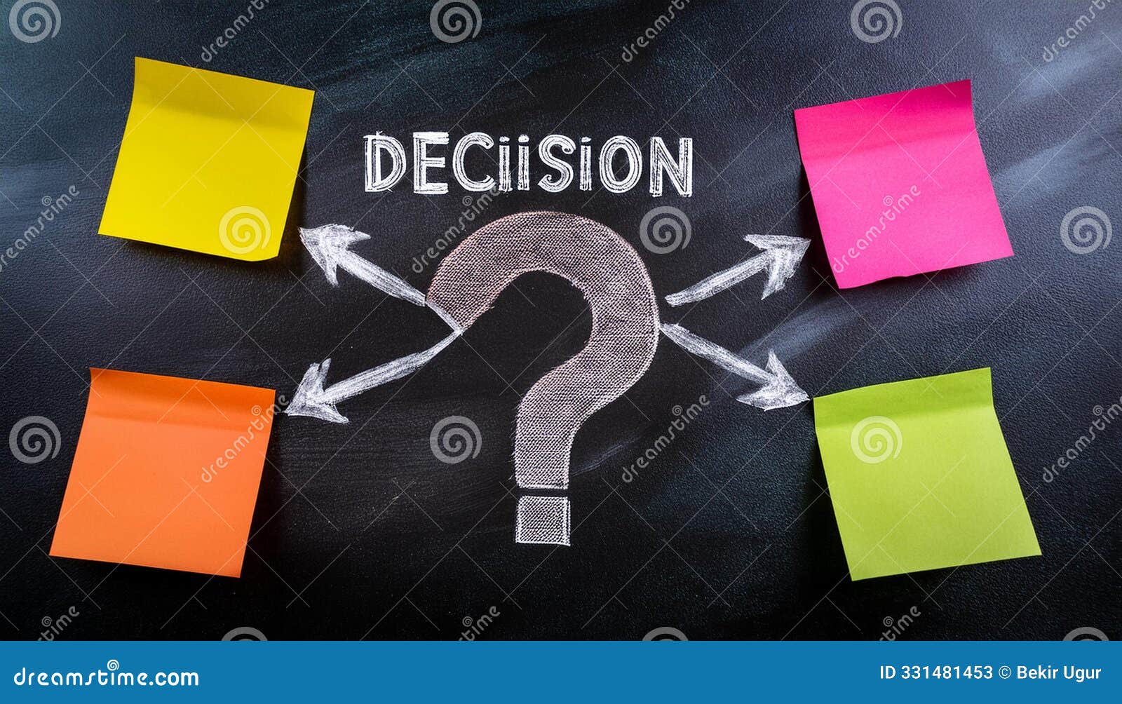 Decision Making Concept on Blackboard. Stock Illustration ...