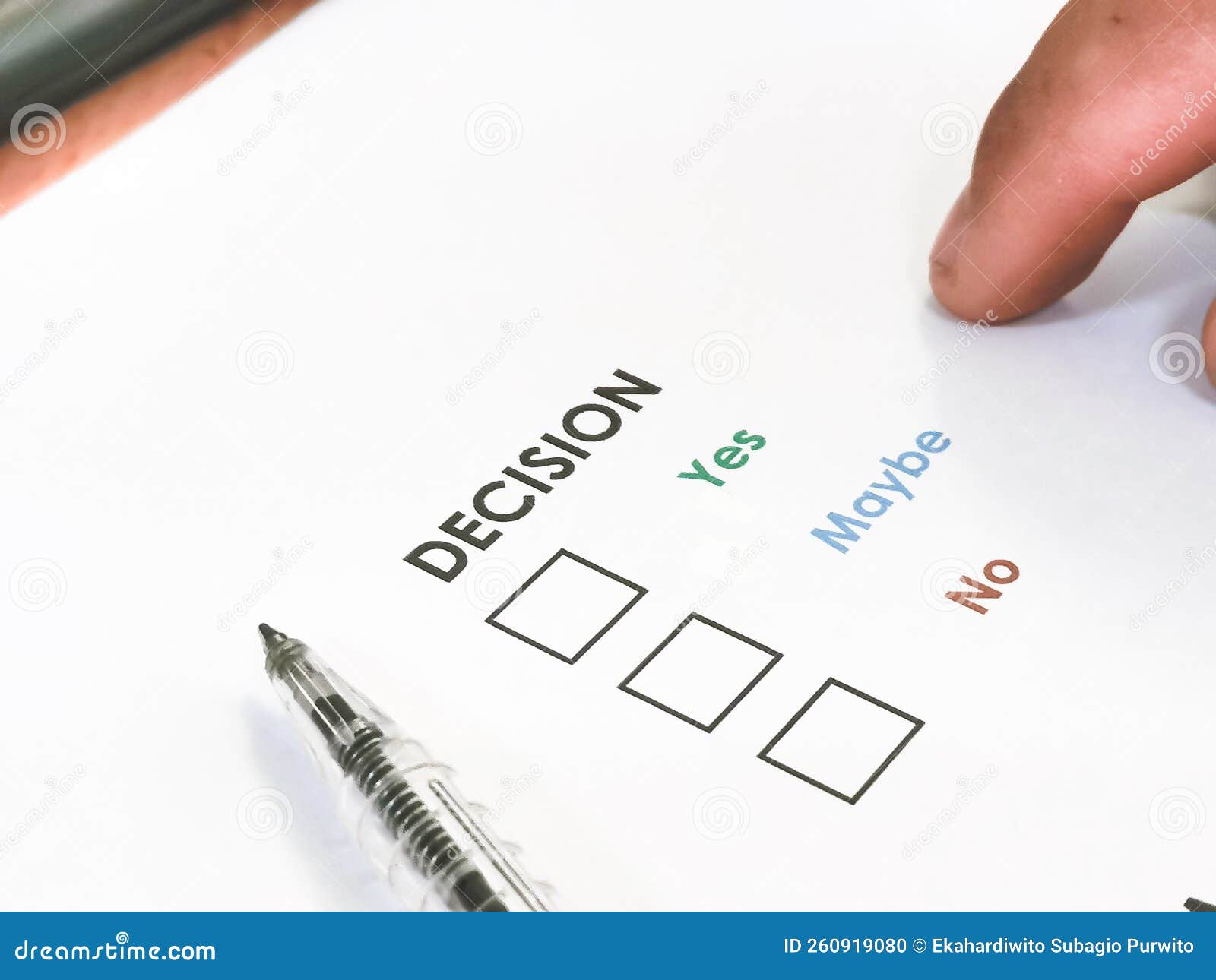 Decision Making Concept with Details and Blank Checkbox. Stock Photo ...