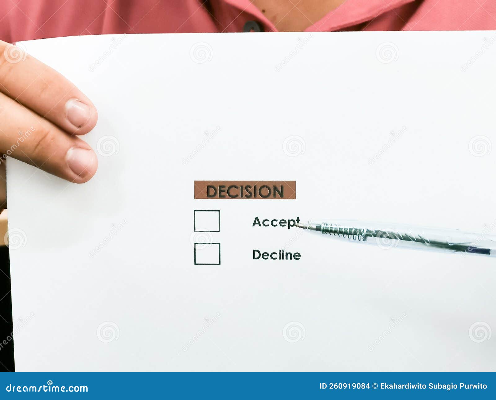 Decision Making Concept with Details and Blank Checkbox. Stock Photo ...