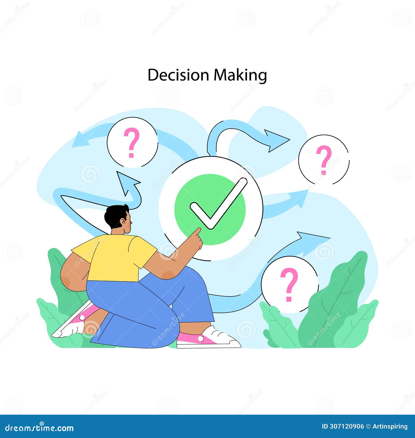 Decision Making Concept. Flat Vector Illustration Stock Illustration ...