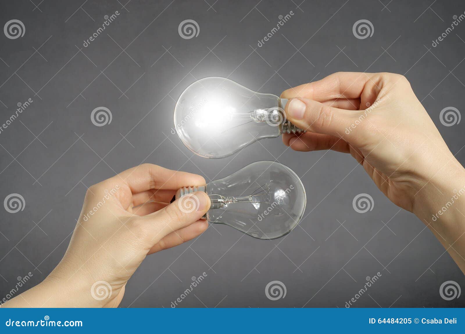 Decision Making Concept, Hands with Light Bulbs. Stock Image - Image of ...