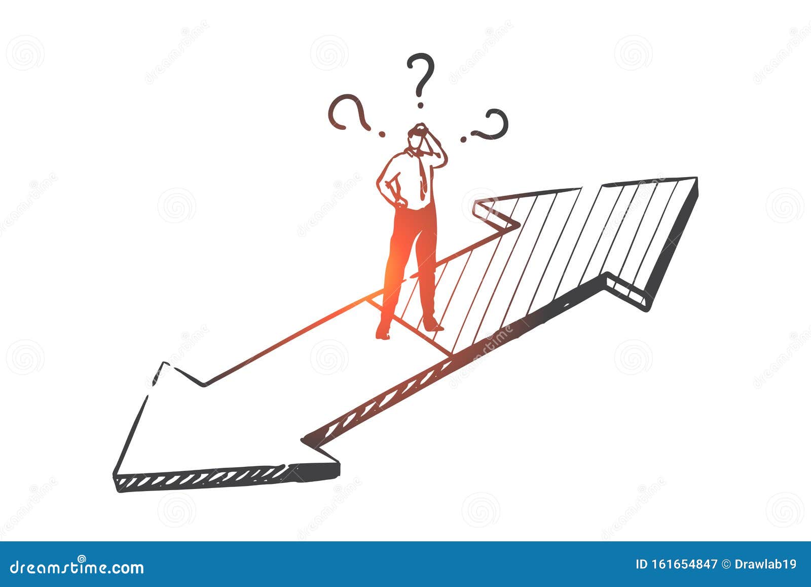 Decision Making Concept Sketch. Hand Drawn Isolated Vector Stock Vector ...