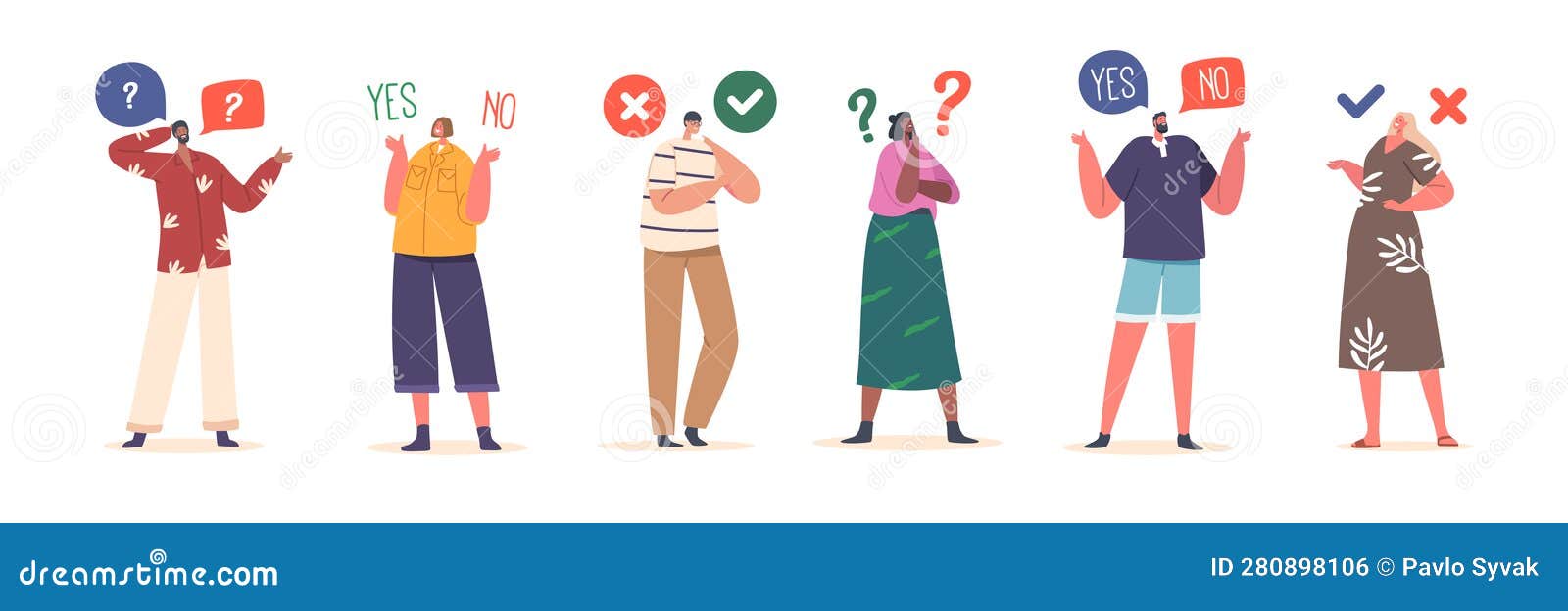 Decision-making Concept. Vector Characters Contemplating Options and ... Decision-making Concept. Vector Characters Contemplating Options and ...
