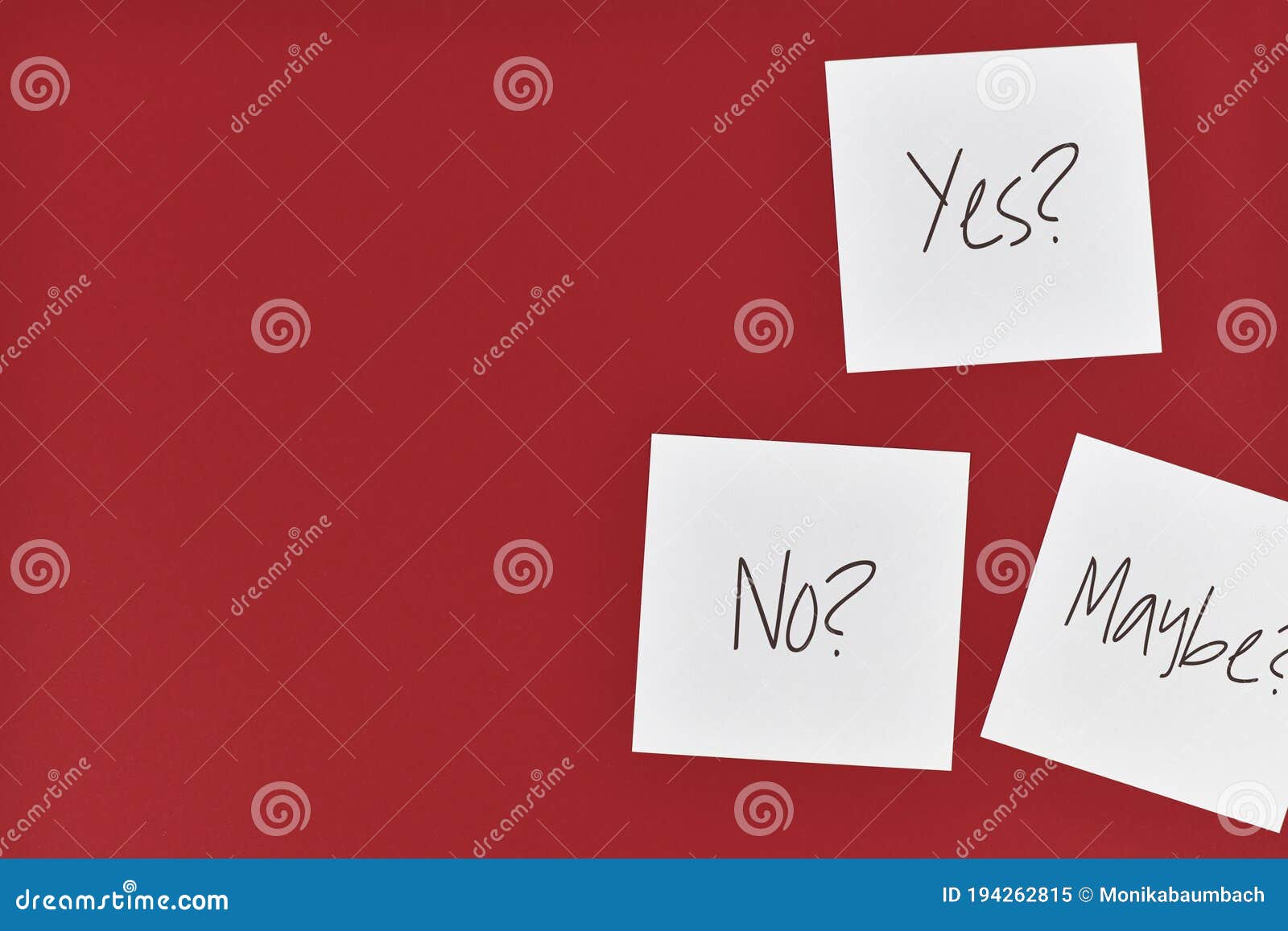 Decision Making Concept with White Paper Notes with Words `Yes?`, `No ...