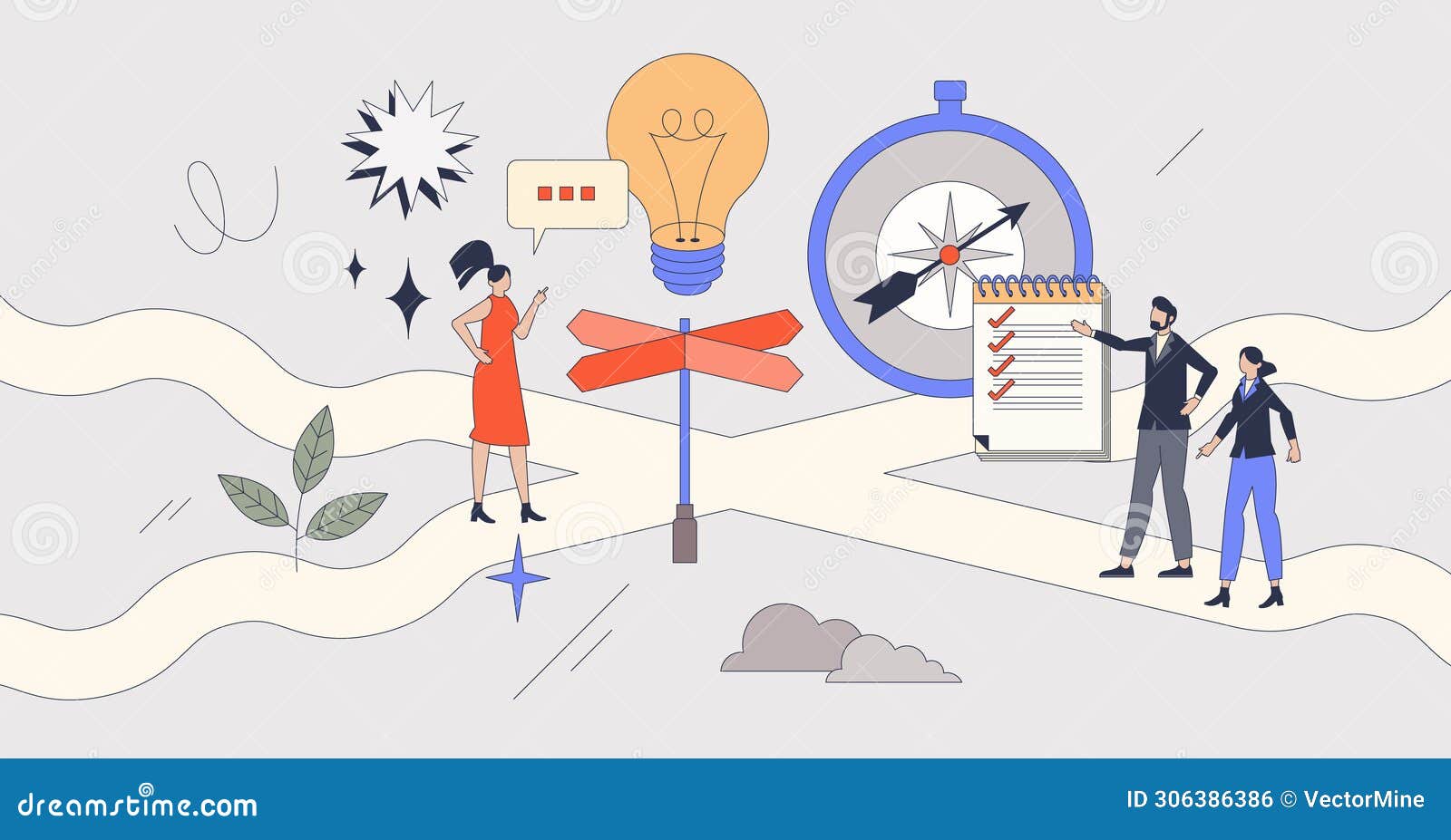 Decision Making and Difficult Choice from Options Retro Tiny Person ...