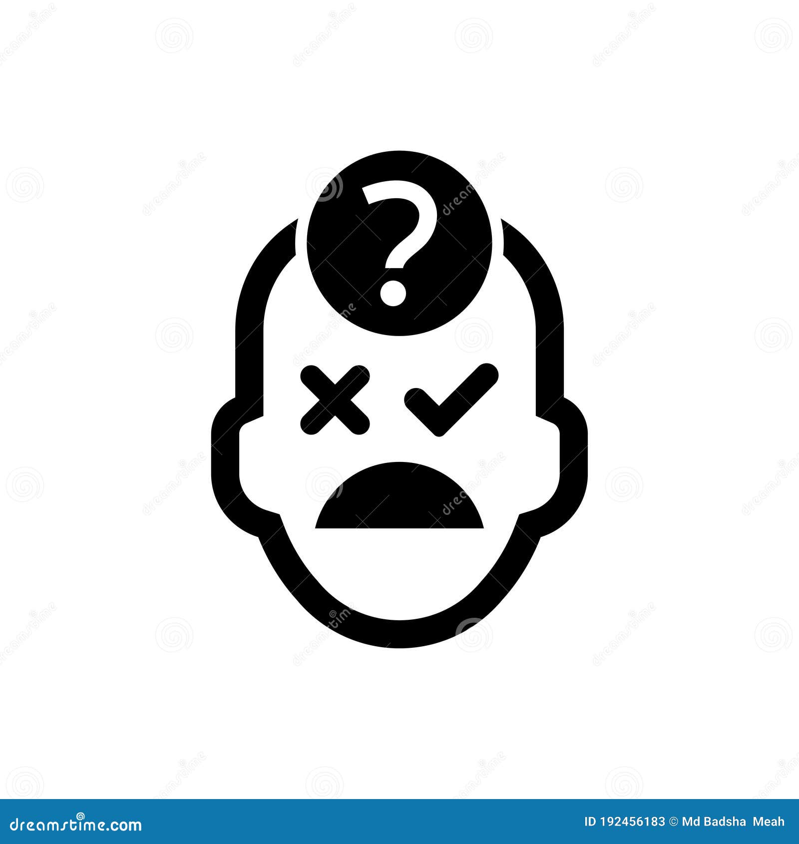 Doubt Icon Vector Question Mark With Male User Person Profile Avatar ...