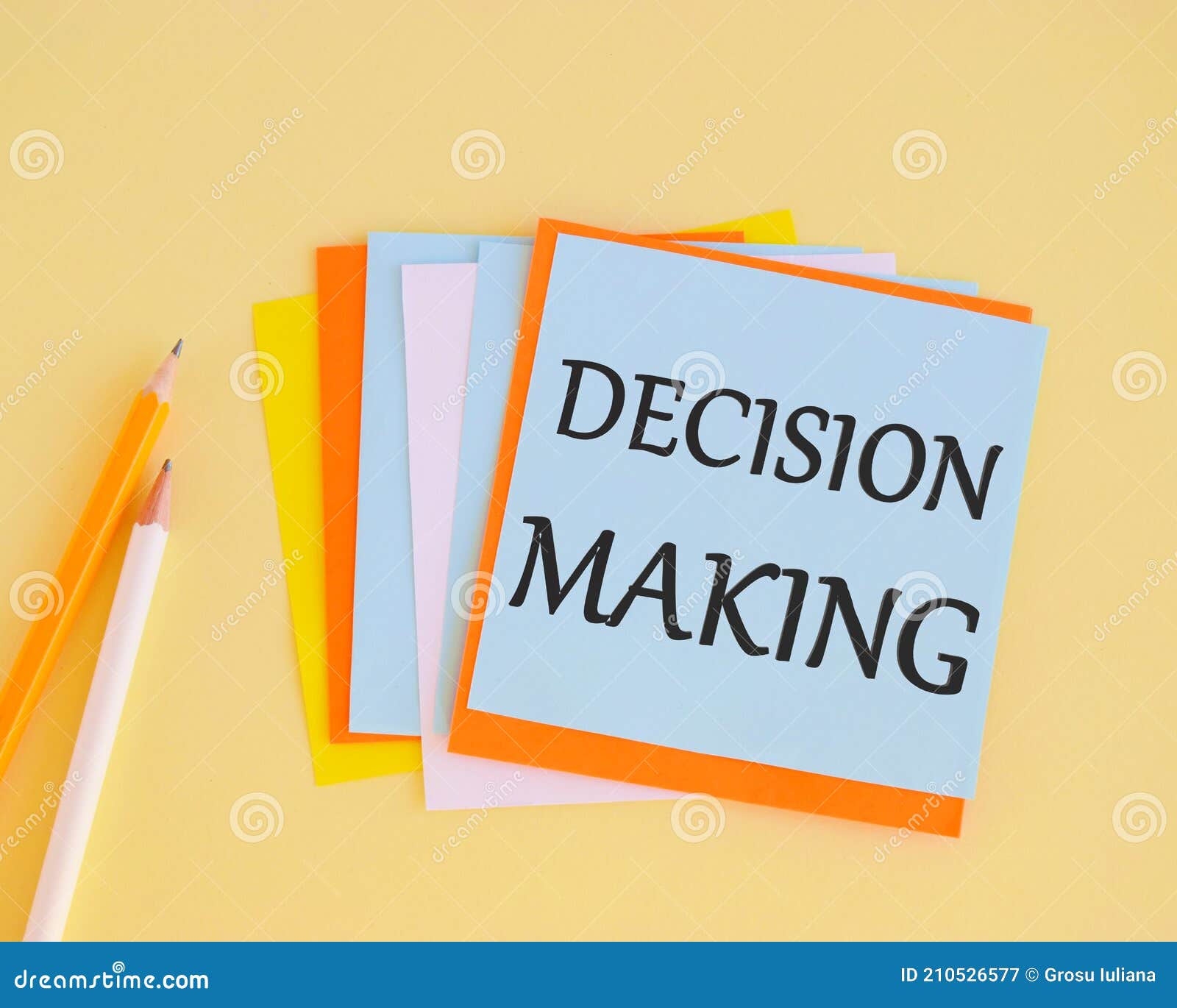 Decision Making Handwritten on a Colofrful Sticker. Concept of the ...