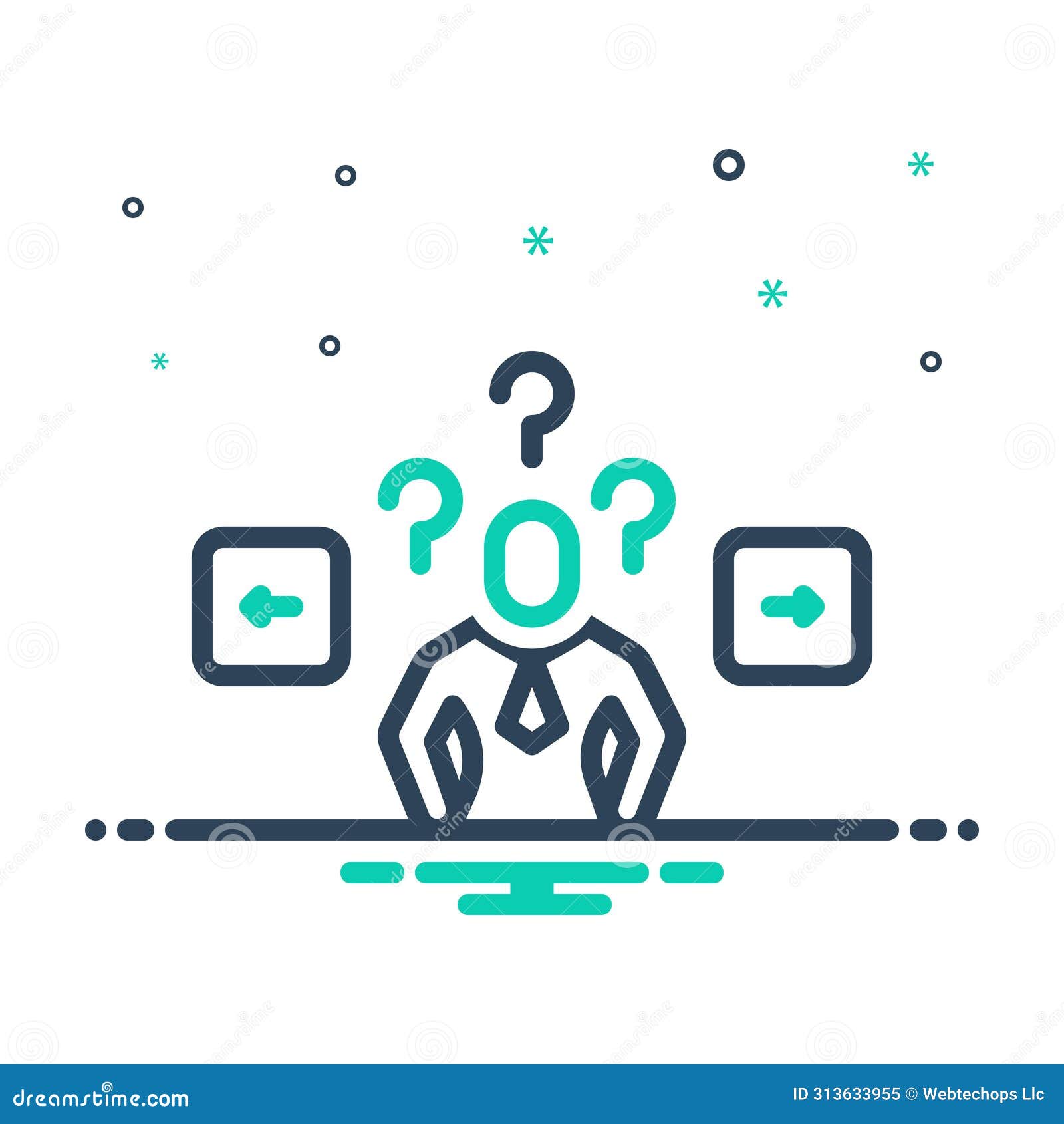 Mix Icon for Decision Making, Decision and Confused Stock Vector ...