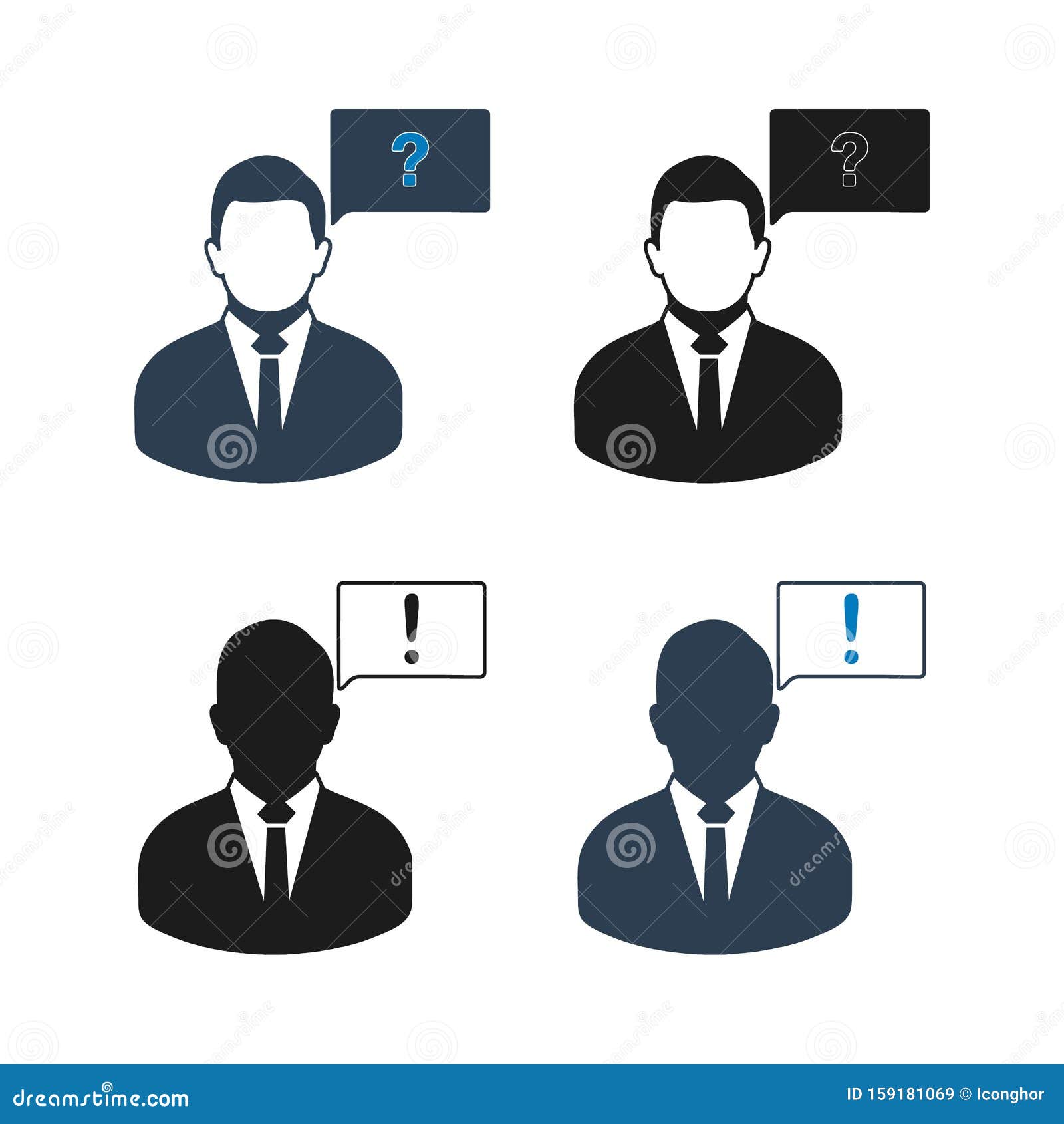 Decision Making Icon set. stock vector. Illustration of wrong - 159181069