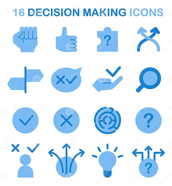 Decision-making Icons Set. Strategic Thinking, Brainstorming and ...