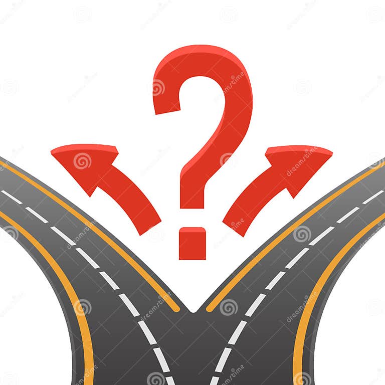 Decision Making Image of Two Roads on Vector Illustration Stock Vector ...