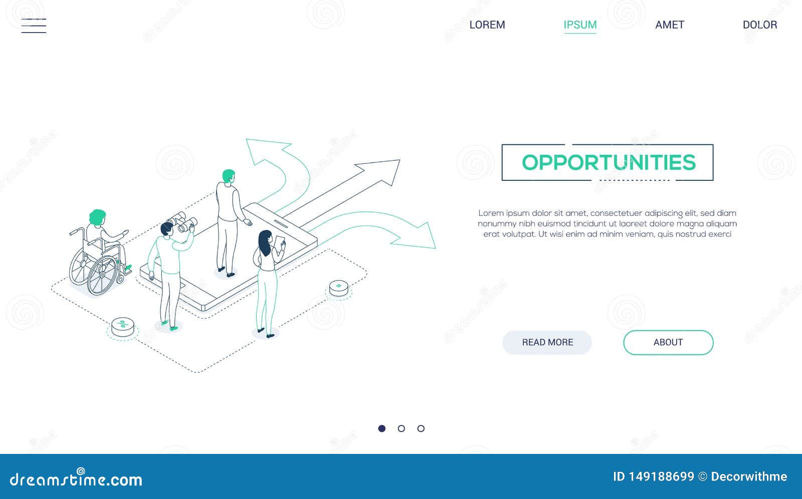 Decision Making - Line Design Style Isometric Web Banner Stock Vector ...