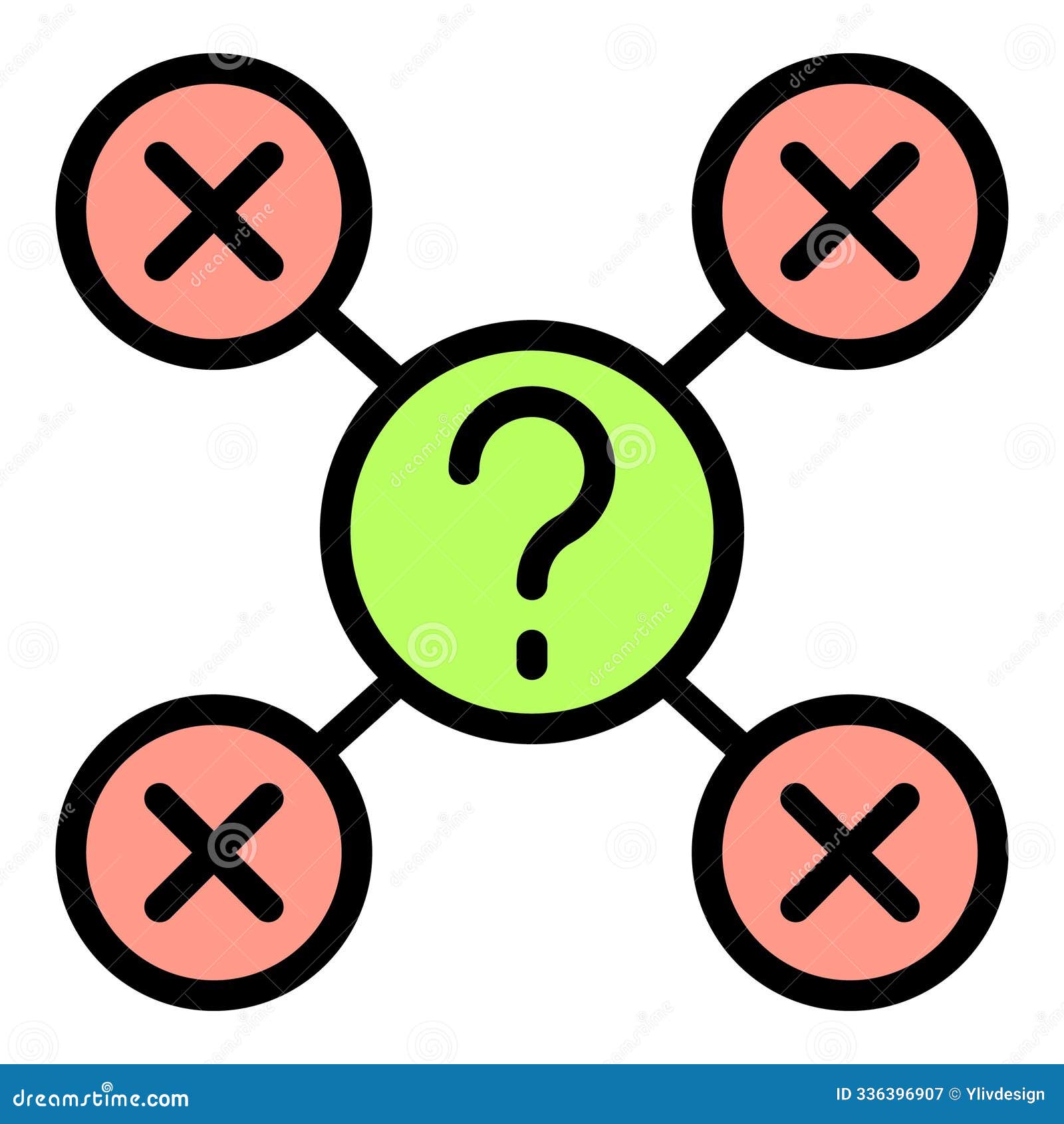 Decision Making Process with Multiple Wrong Choices Icon Stock ...