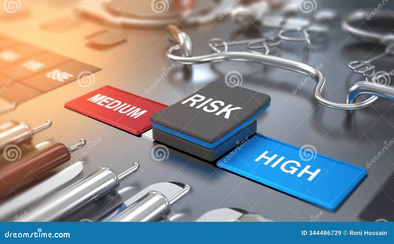 Decision Making Process, Risk Management. Button with the Word Risk ...