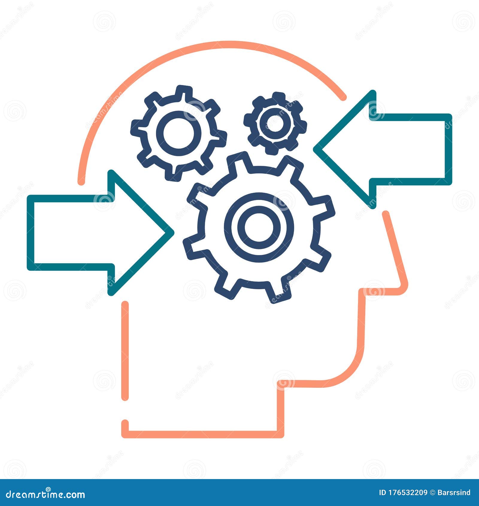 Decision Making Process Thin Line Vector Icon Stock Illustration ...