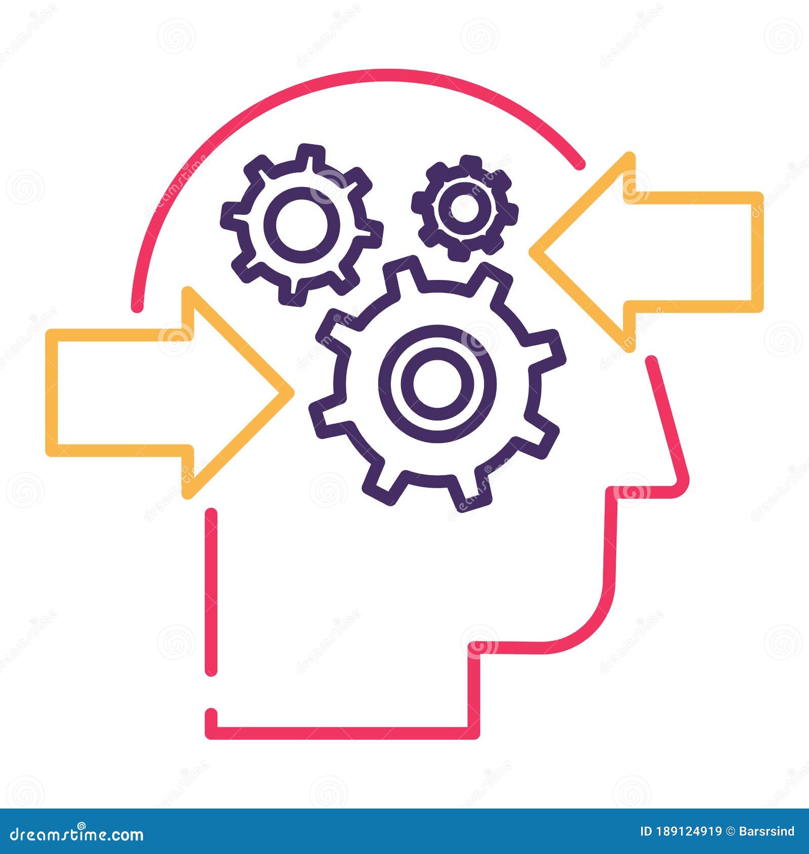 Decision Making Process Thin Line Vector Icon Stock Illustration ...