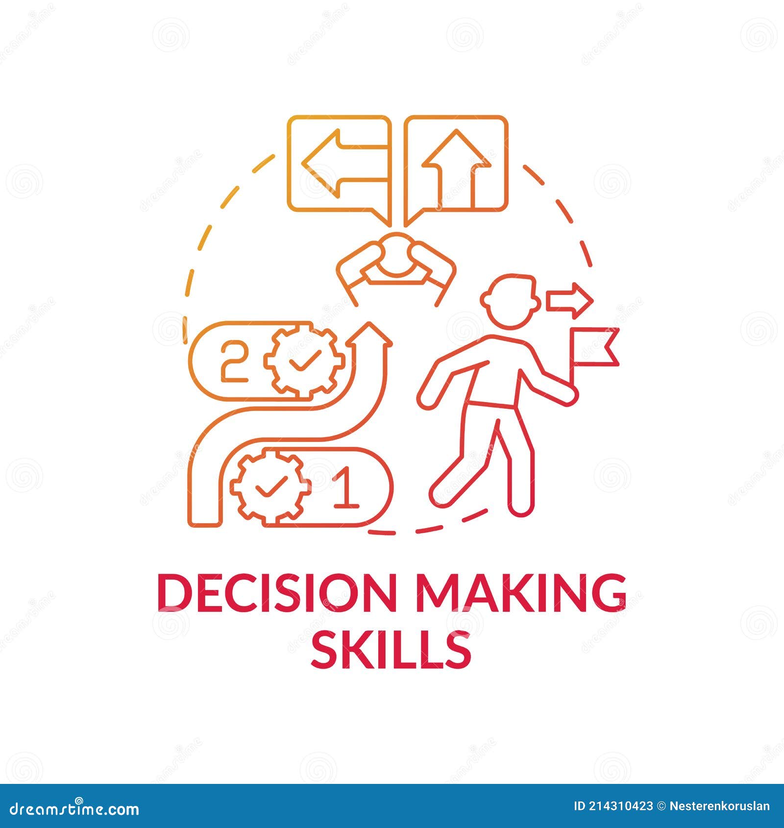 Decision Making Skills Red Gradient Concept Icon Stock Vector ...