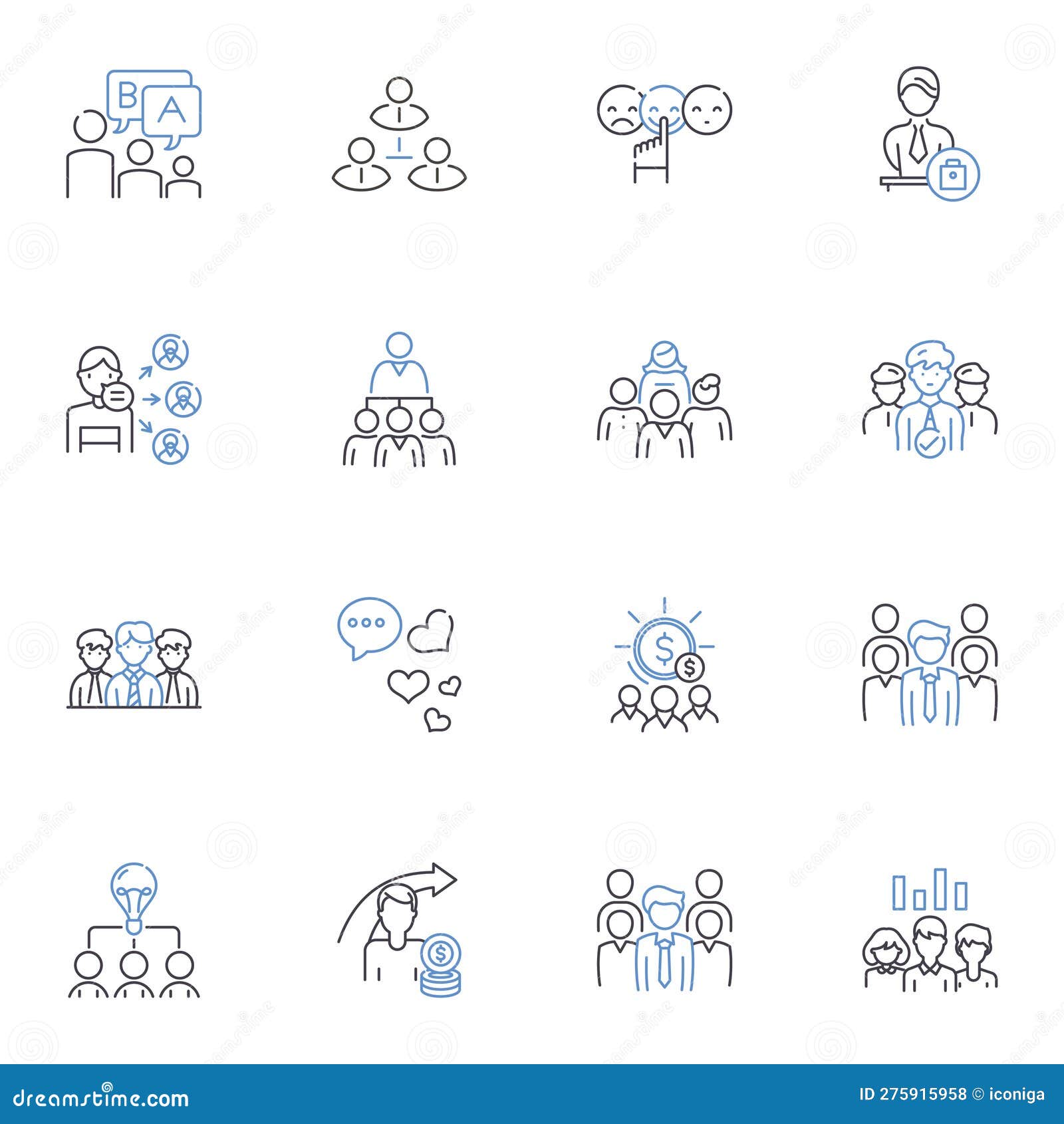 Decision-making Station Line Icons Collection. Analysis, Judgment ...