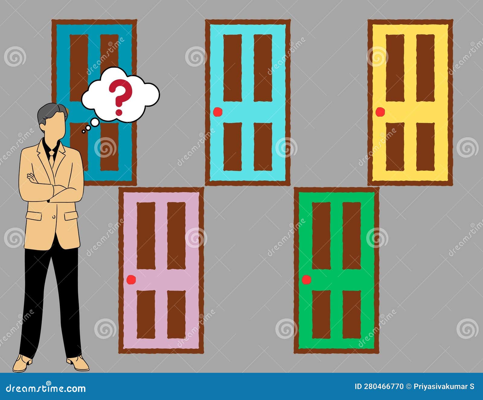 Decision Making, Thinking What To Choose - 1 Stock Illustration ...