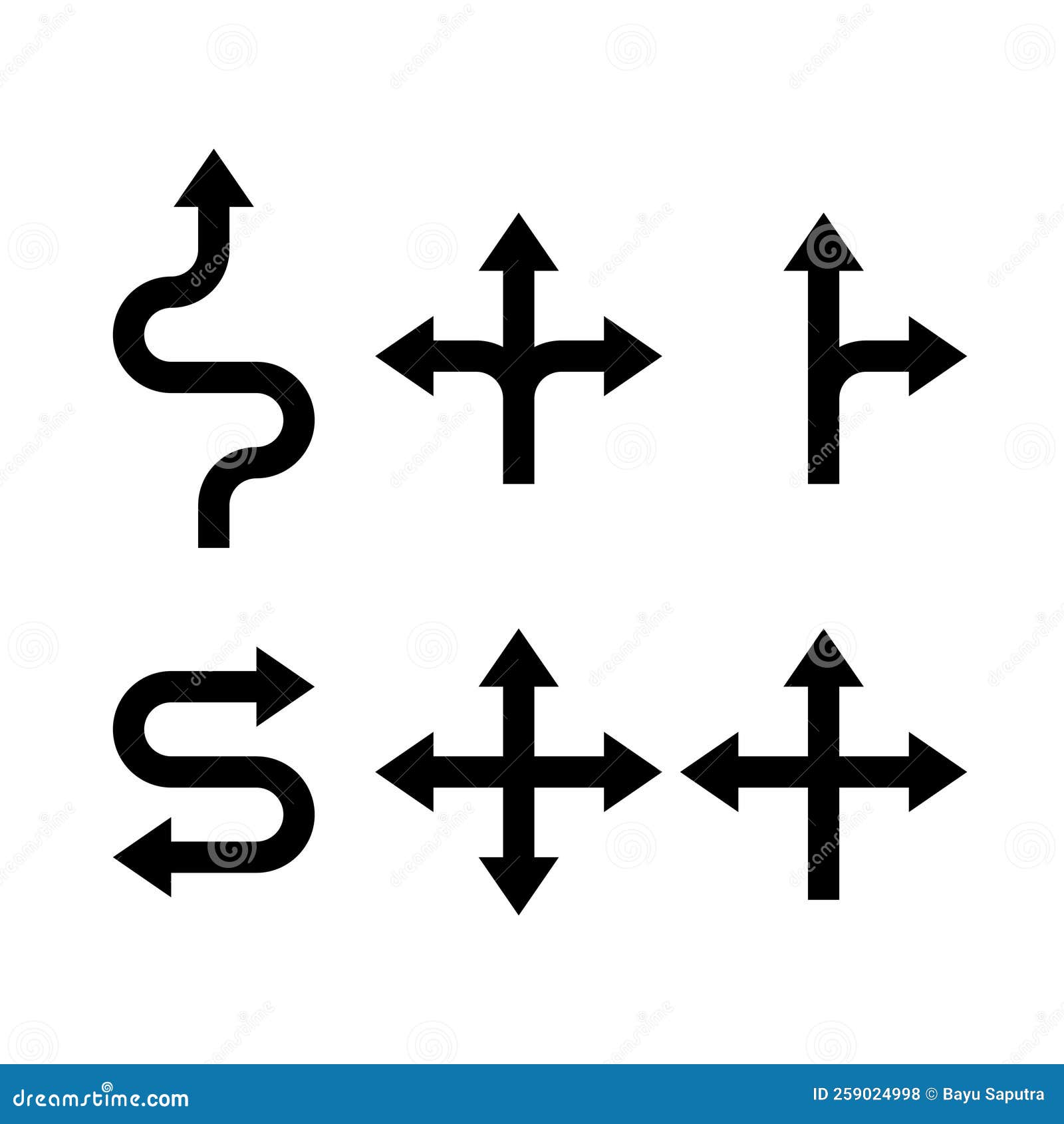 A Set Of Four Road Icons With Lanes Markings. Vector On White ...