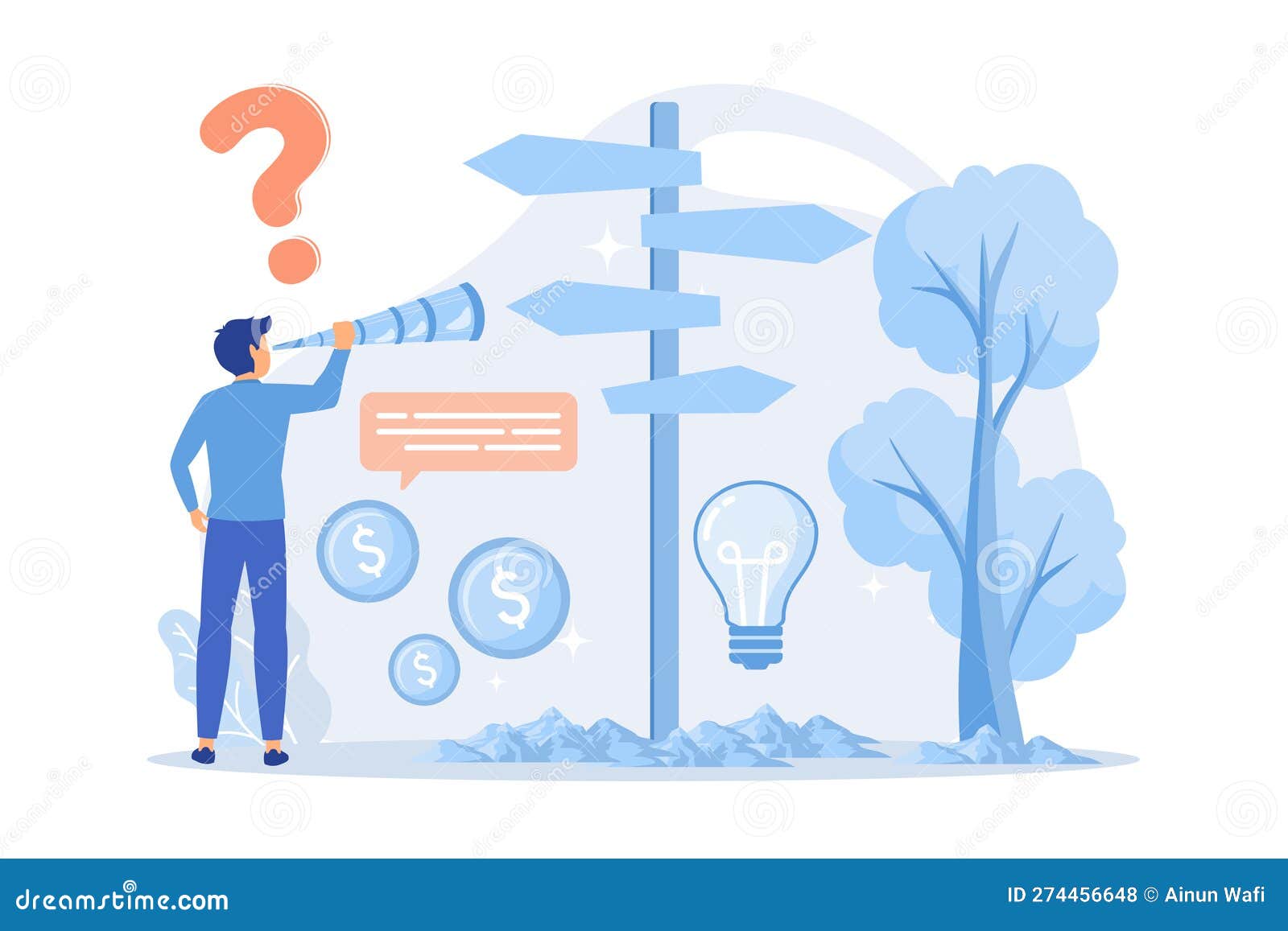 Decision Management Concept Banner Header. Cartoon Vector ...