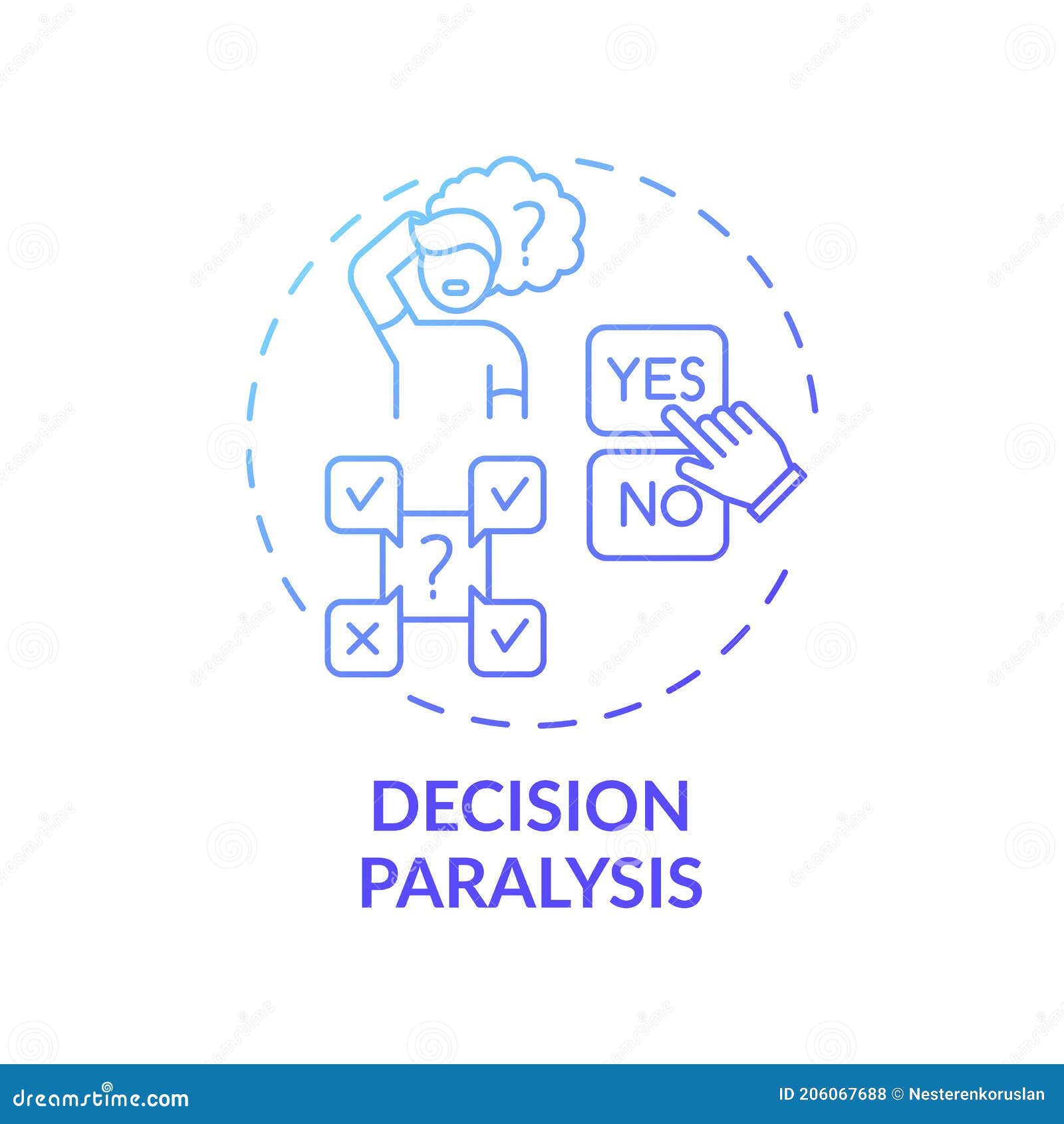 Decision Paralysis Concept Icon Stock Vector - Illustration of ...
