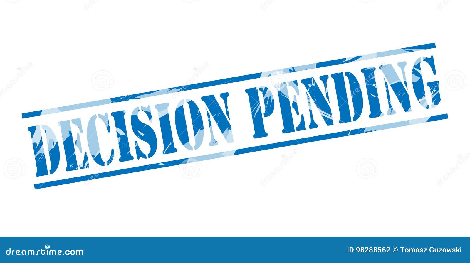 Decision Pending Blue Stamp Stock Illustration - Illustration of ...