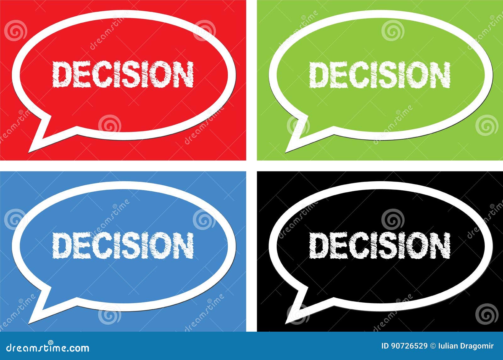 DECISION Text, on Ellipse Speech Bubble Sign. Stock Illustration ...
