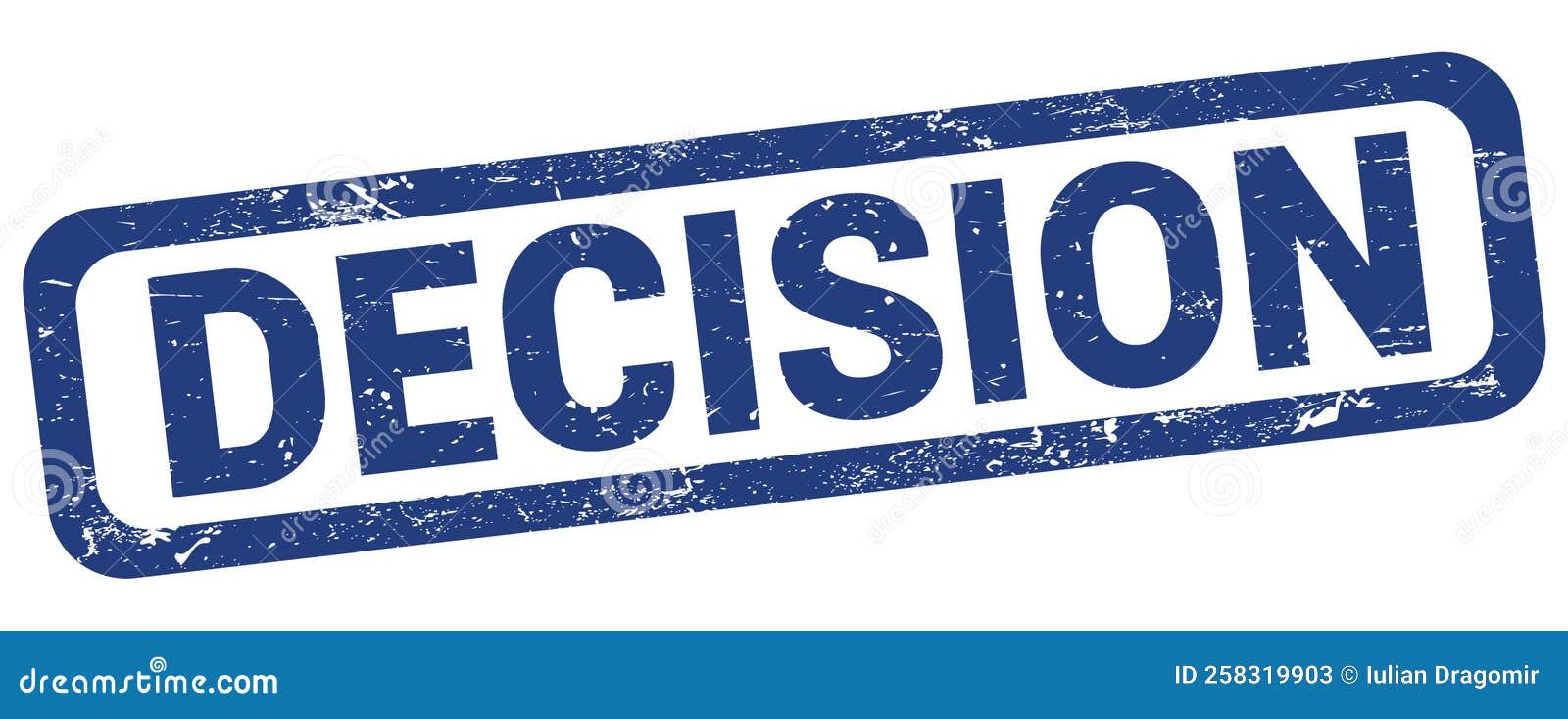DECISION Text Written on Blue Rectangle Stamp Stock Illustration ...