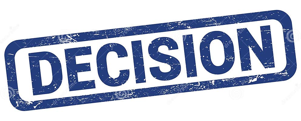 DECISION Text Written on Blue Rectangle Stamp Stock Illustration ...