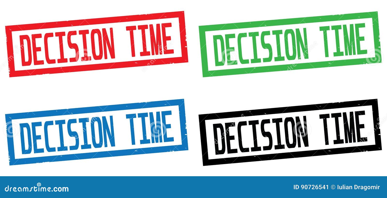 DECISION TIME Text, on Rectangle Border Stamp Sign. Stock Illustration ...