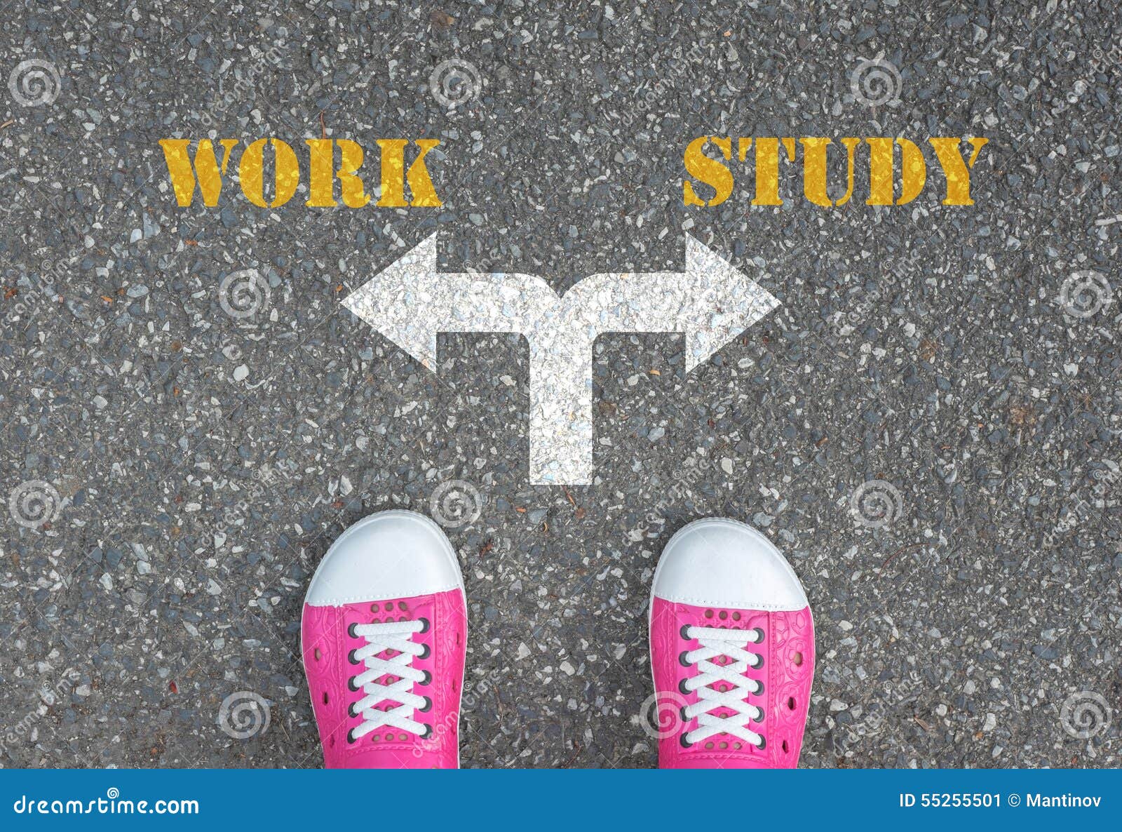 Decision To Make at the Crossroad - Work or Study Stock Image - Image ...