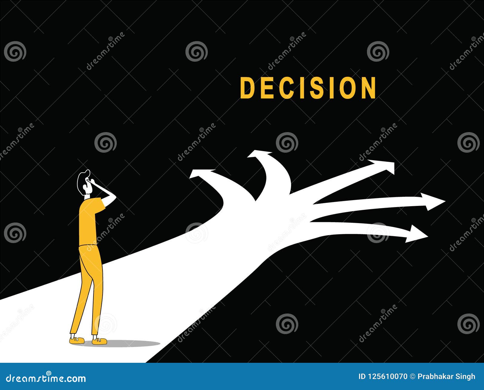 Decision to move on path stock vector. Illustration of right - 125610070
