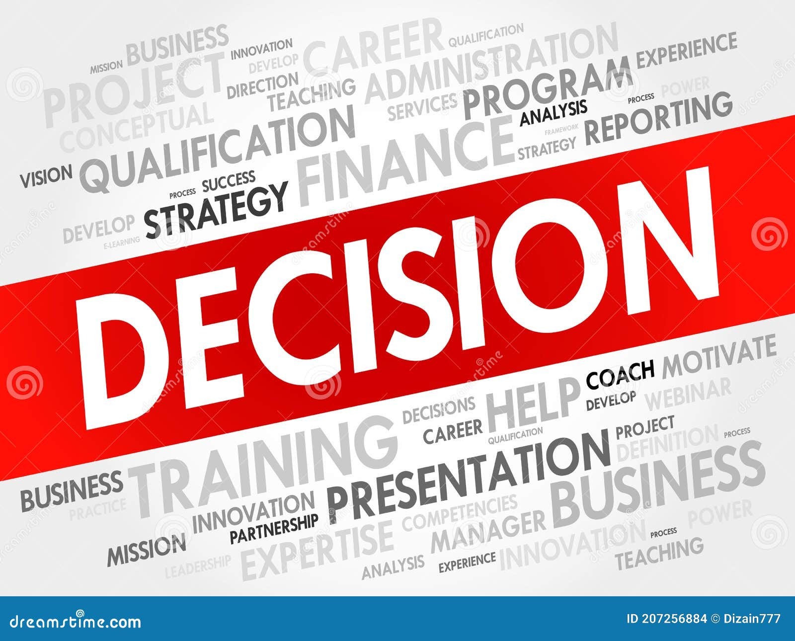 Decision word cloud stock illustration. Illustration of choose - 207256884
